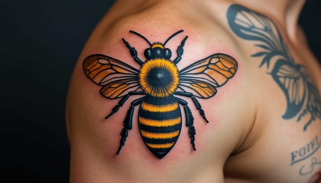 Tatouage Abeille Realiste